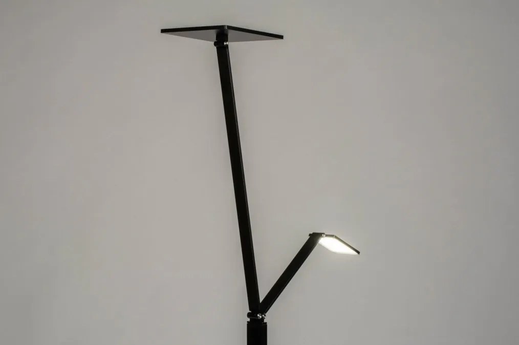 Stojací designová lampa se stmívačem Asymetrico Gene Black Quadra