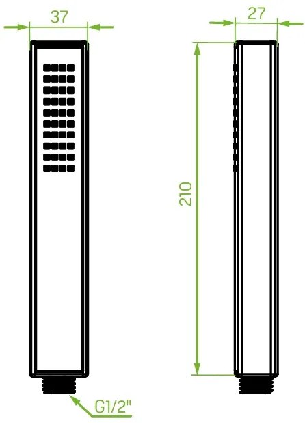 Laveo Pola, ruční sprchová hlavice, 1 funkce, zlatá matná, LAV-NAP_GSAB