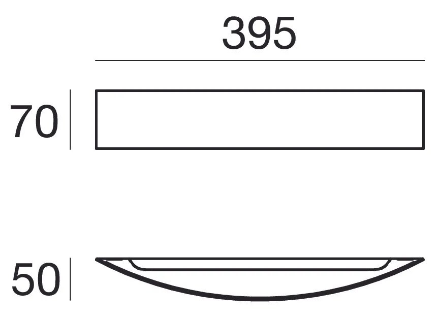 Linea Light Curvé_W, corten nástěnné svítidlo, 15W LED 3000K, délka 39cm