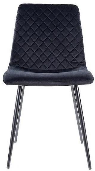 Černá židle IRYS VELVET s černými nohami