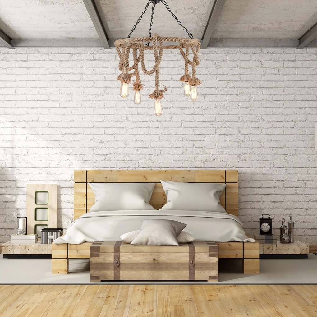 Toolight Stropní lampa závěsná lustr BOHO STRING 5 E27 APP677-5CP