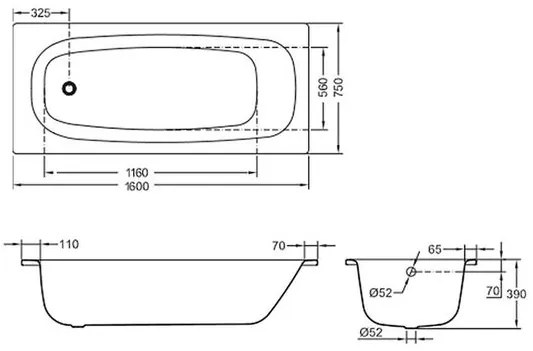 Jika Tanza Vana 160x75 cm, bez noh H2252300000001