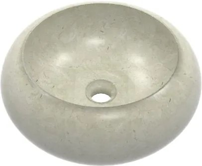 Kulaté mramorové umyvadlo na desku, krémově šedé, průměr 36 cm