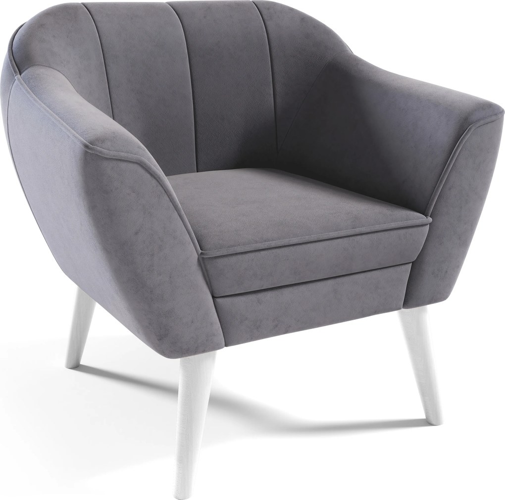 Eka Křeslo VOJO Látka Velutto: Modrá (Velutto 11), Výběr nohou: Přírodní