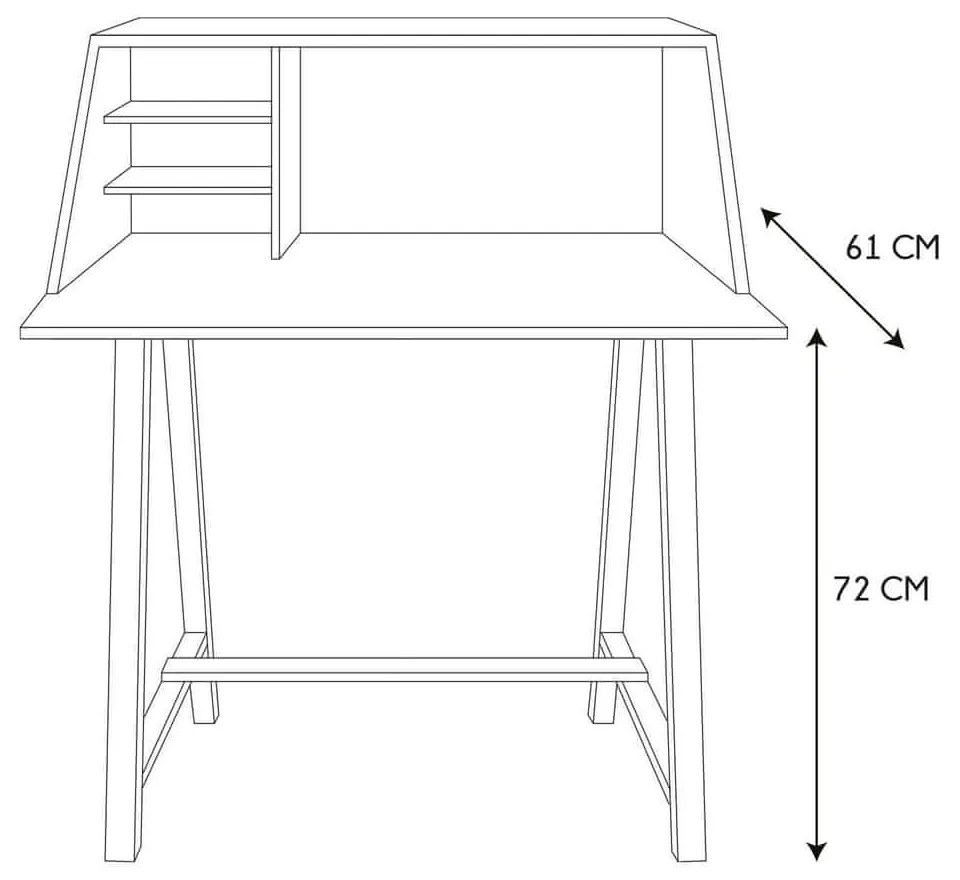 Intesi Sekretář psací stůl Hauts žlutý