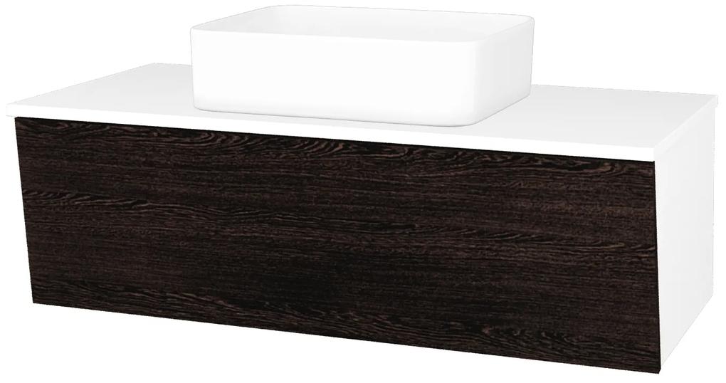 Dřevojas Koupelnová skříň INVENCE SZZ 100 (umyvadlo Joy) Varianta: L01 Bílá vysoký lesk / D16 Beton tmavý