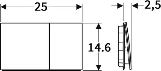 Geberit 115.622.SI.1 - Splachovací tlačítko Sigma70 25x14,6 cm bílá