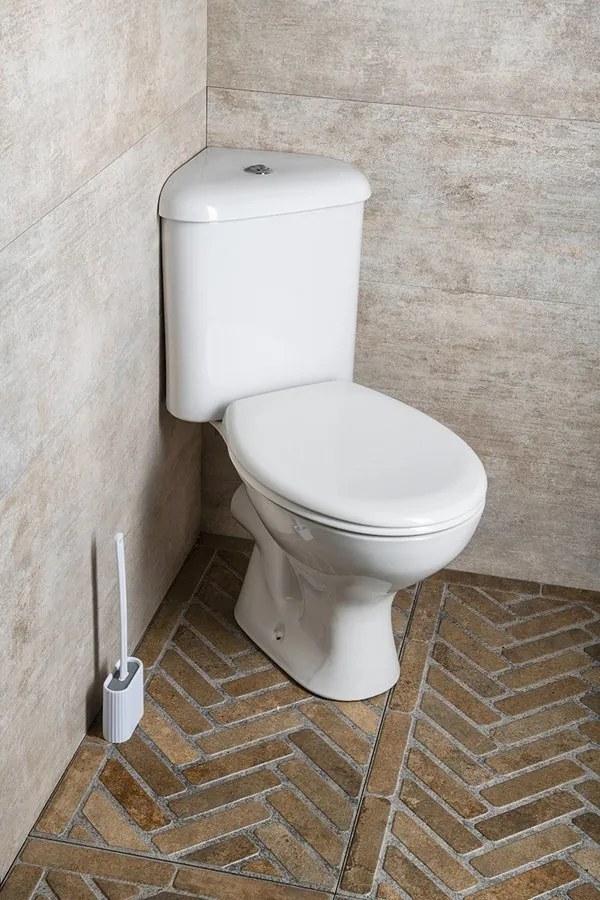 Aqualine Sapho, CLIFTON Rohový WC kombi mísa s nádržkou včetně splachovací soupravy, bílá