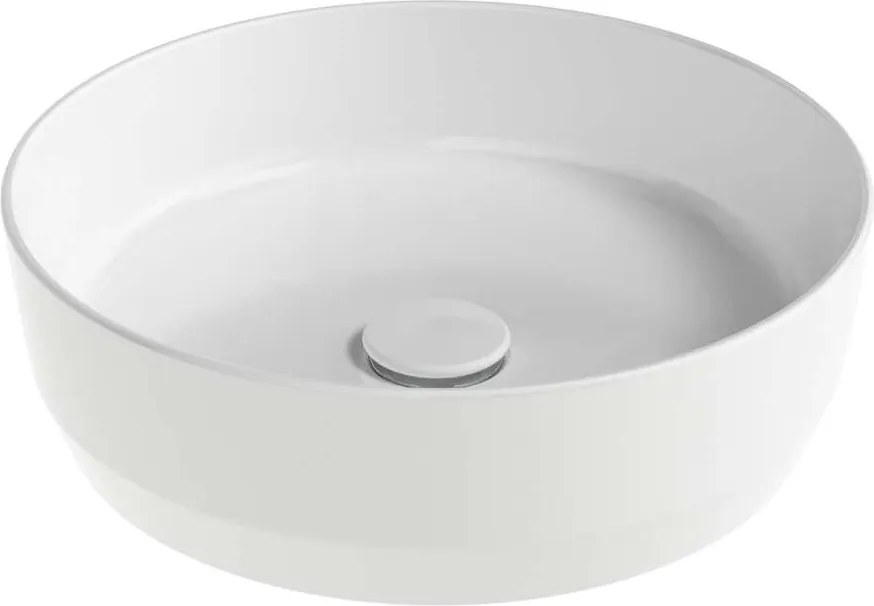 Ravak Zeta Slim - Umývátko, průměr 40 cm, bez přepadu, bez otvoru pro baterii, bílá XJX01140007