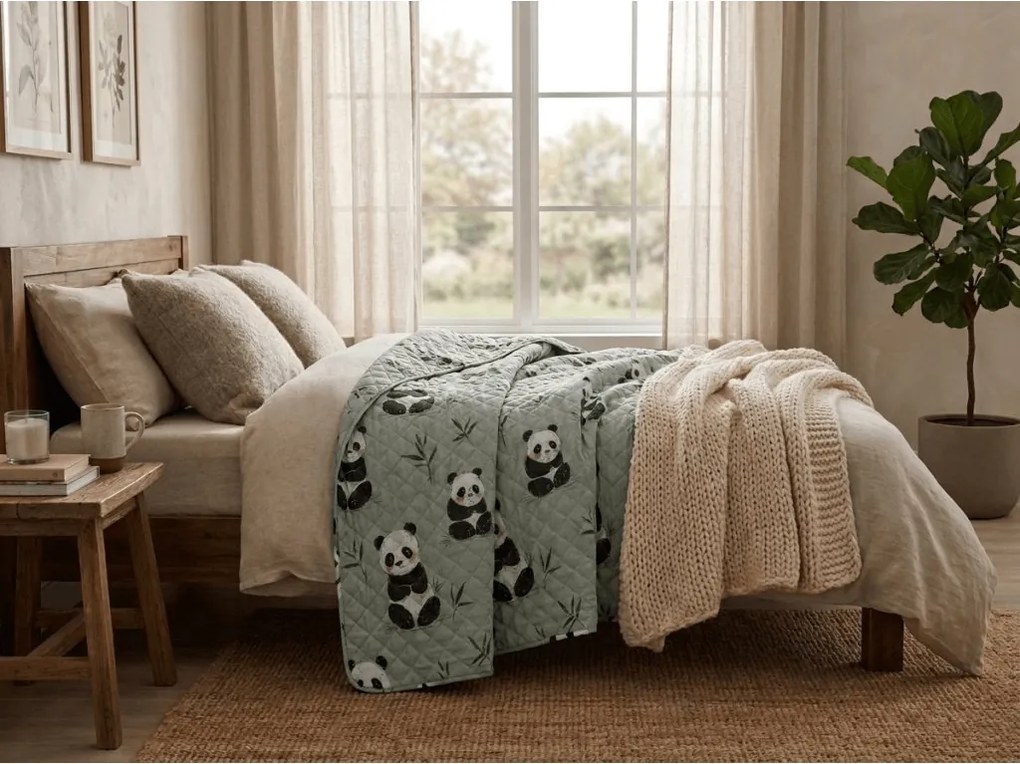 Přehoz na postel PANDA RELAX zelený Rozměr: 170 x 210 cm