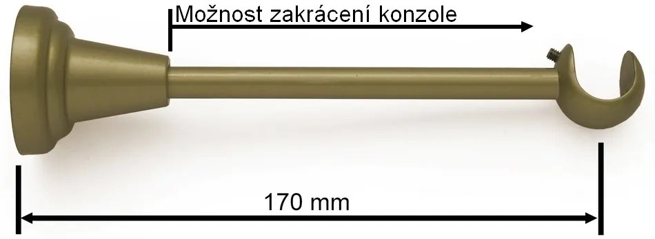 GARNÝŽE-HEBR Garnýž Hák antik zlatá jednoduchá 480 cm