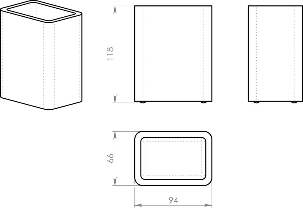 Gedy Gedy, ARIES pohár k postavení, šedý, AR9808