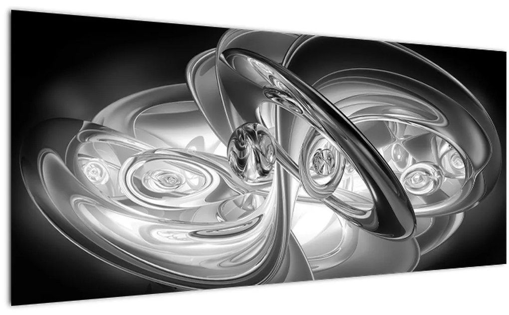Obraz moderní šedé abstrakce (100x40 cm), 40 dalších rozměrů