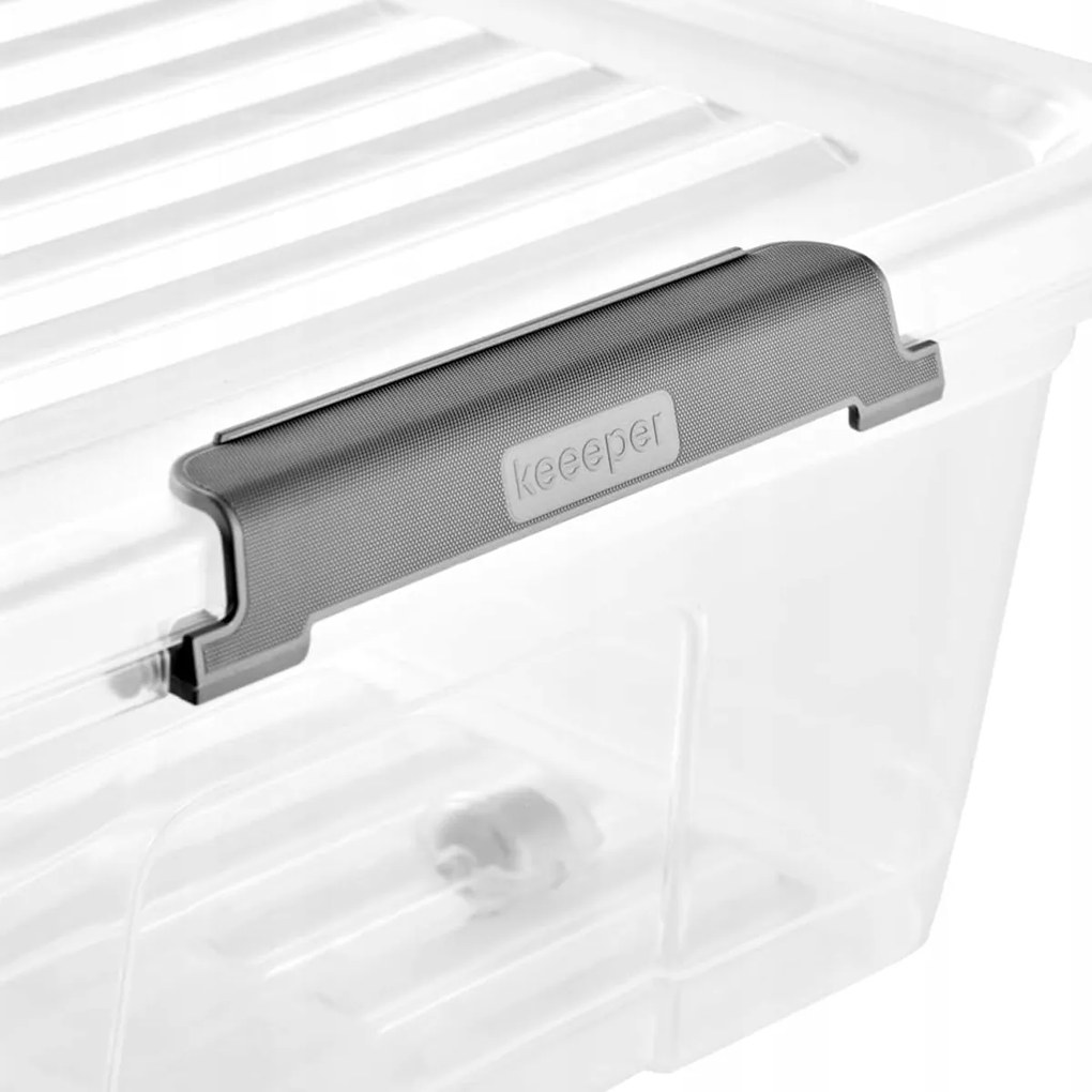 Úložný box s víkem a kolečky pod postel, KEEEPER CLIPBOX LEO 53L, 77 x 58 x 16 cm