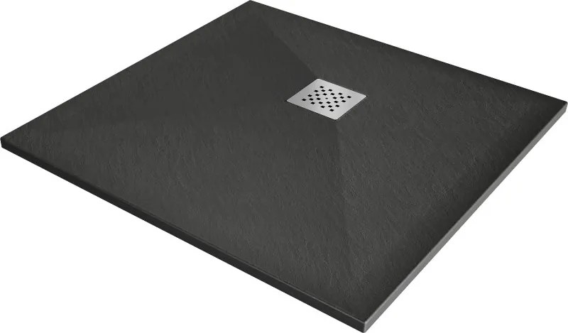 Mexen Stone+ kompozitní čtvercová sprchová vanička 90 x 90 cm, antracit - 44719090