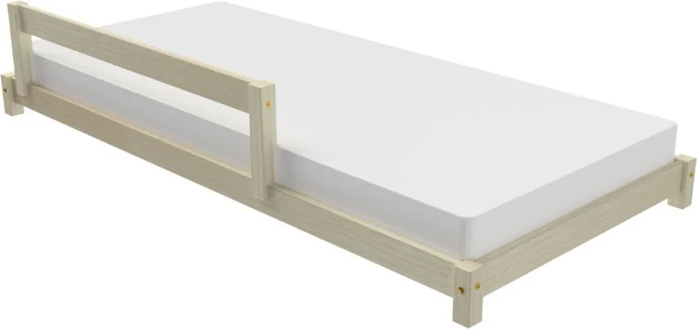 Benlemi Dřevěné dětské jednolůžko LUCKY Zvolte barvu: Tmavě šedá, Zvolte rozměr: 90x200 cm, Zvolte zábranu: S přední zábranou