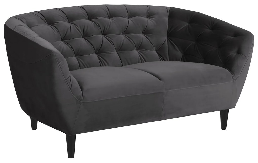 Sofa pikowana Dwuosobowa Glamour Grafitowa JULIETTE