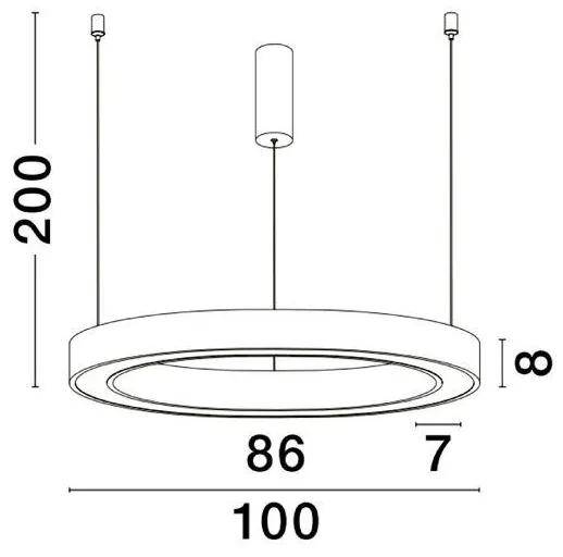 Nova Luce Závěsné LED svítidlo MORBIDO, ø 100cm, 80W, 2700K-4000K vč.dálkového ovládání stmívatelné Tuya Barva: Černá
