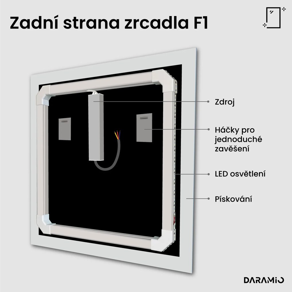 Zrcadlo do koupelny s LED osvětlením F1