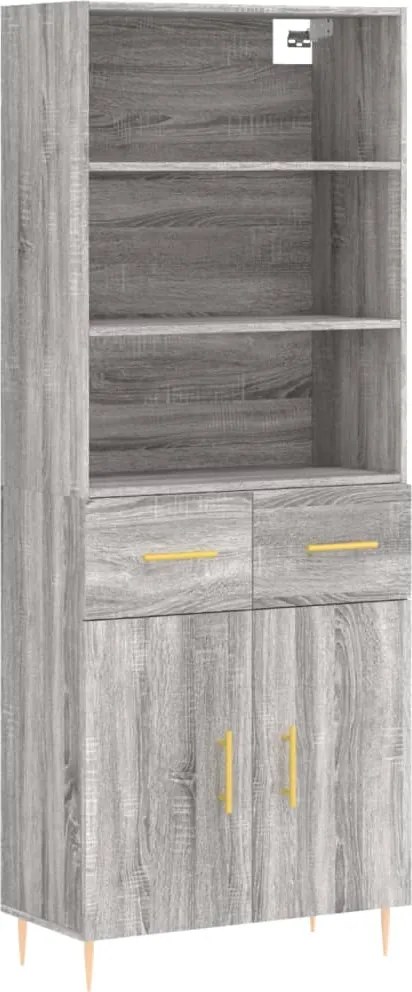 Skříň highboard šedá sonoma 69,5 x 34 x 180 cm kompozitní dřevo 3200511