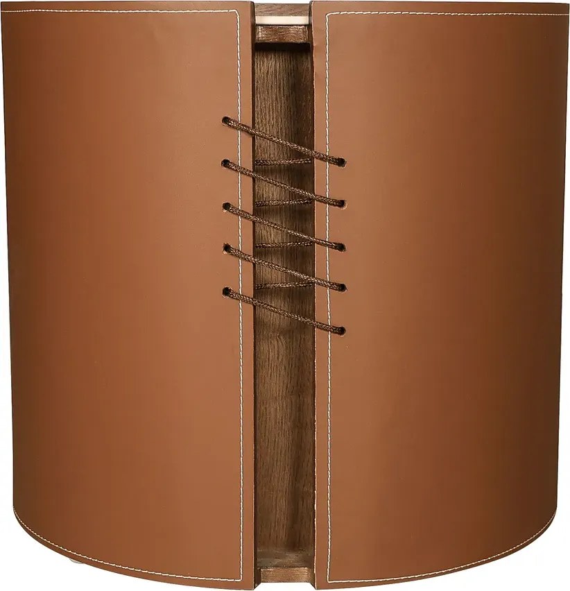 Noční stolek Modig M36 50 cm umělá kůže hnědý/mramor
