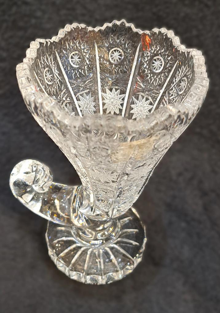 Broušená váza "roh" 16 cm