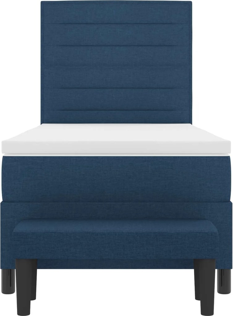Postel s boxspringem s čelo Modrá 90 x 190 cm textil 3343959