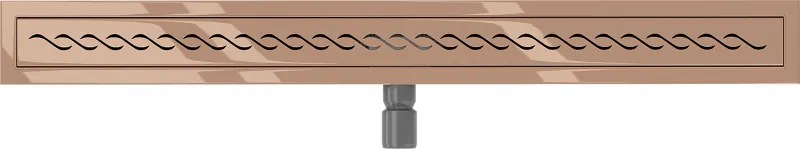 Mexen Flat, lineární podlahový žlab 80 cm, M18, růžové zlato, 1623080-15