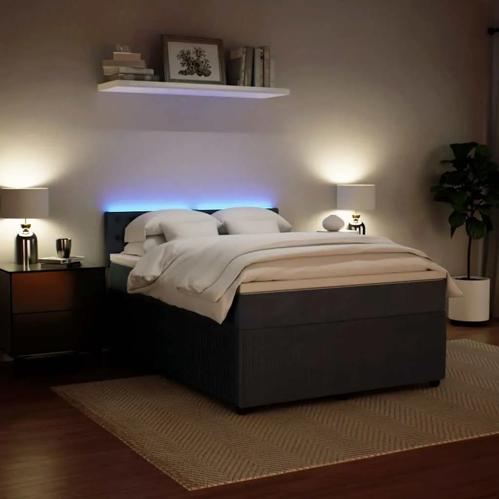 Box spring postel s matrací tmavě šedá 140x200 cm samet 3290071