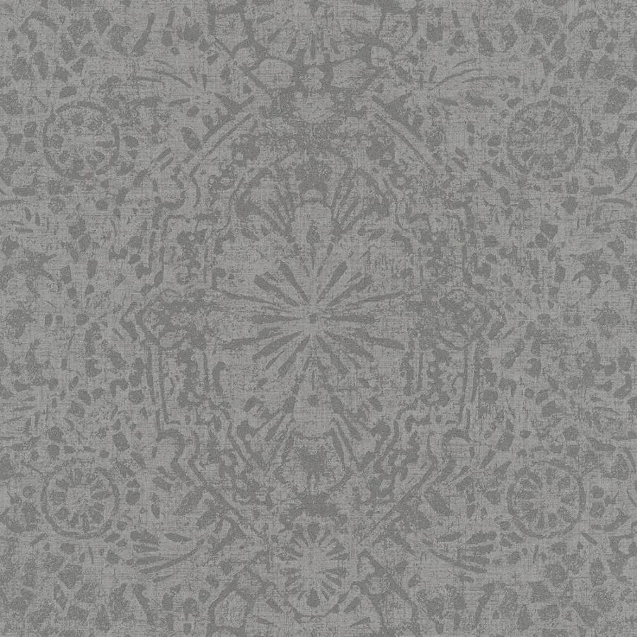 Hnědá vliesová tapeta | metalický damaškový vzor EE3106 | Lepidlo zdarma