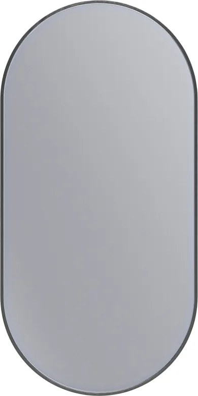 Erga Oval, oválné zrcadlo 50x100cm, černý rám, ERG-V01-OVAL-5010-BK