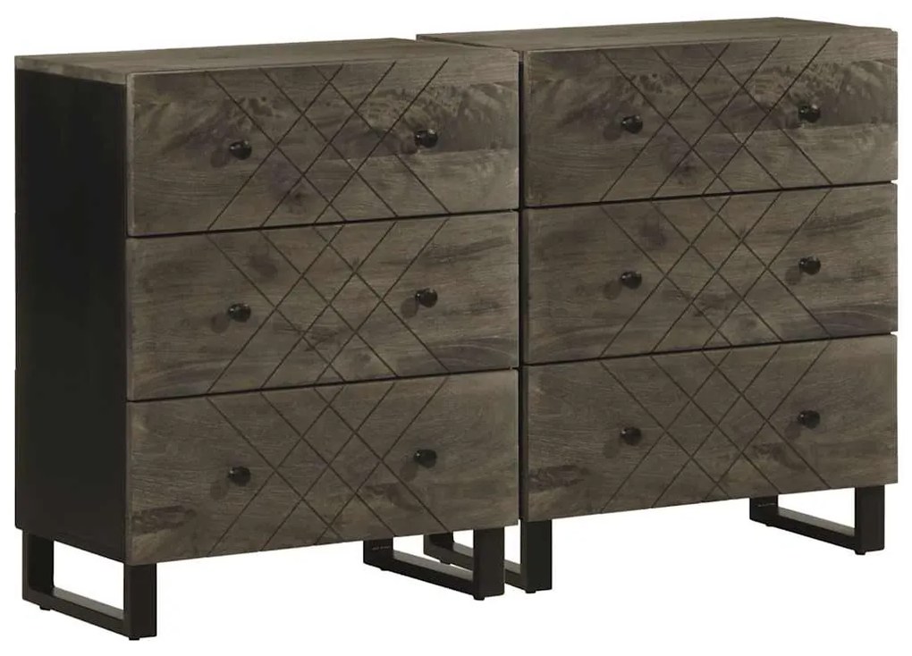 Příborníky 2 ks černé 60 x 33 x 75 cm masivní mangovník 3309998