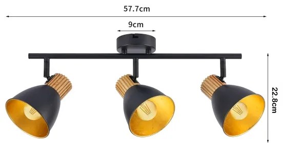 Brilagi - Bodové svítidlo ODENSE 3xE14/10W/230V kaučukovník/černá