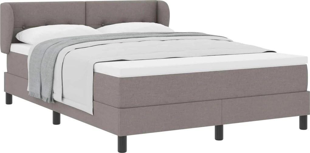 Postel s boxspringem s čelo Taupe 140 x 200 cm textil 3340028