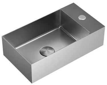 Závěsné umyvadlo v barvě nerezu SAT Aurum 40x22 cm bez přepadu SATAUR4022BS