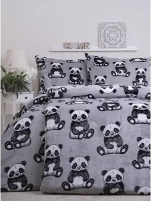 MK Lůžkoviny Mikroplyšové povlečení Exclusive - Panda 140 × 200 cm, 70 x 90 cm