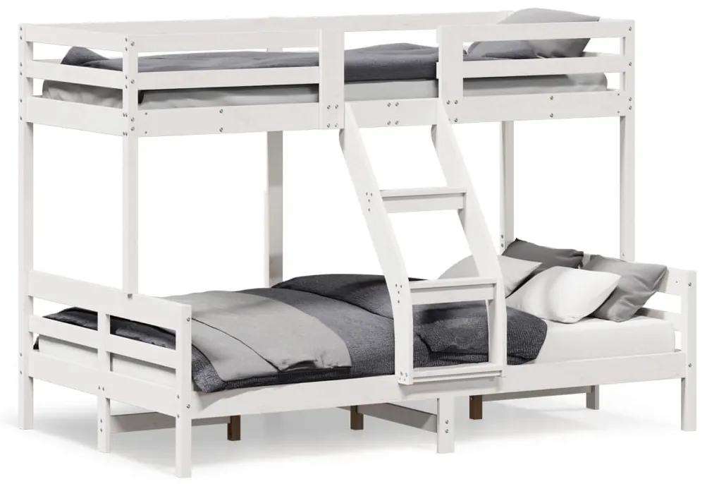 Patrová postel 90 x 200/120 x 200 cm bílá masivní borové dřevo,  3207170