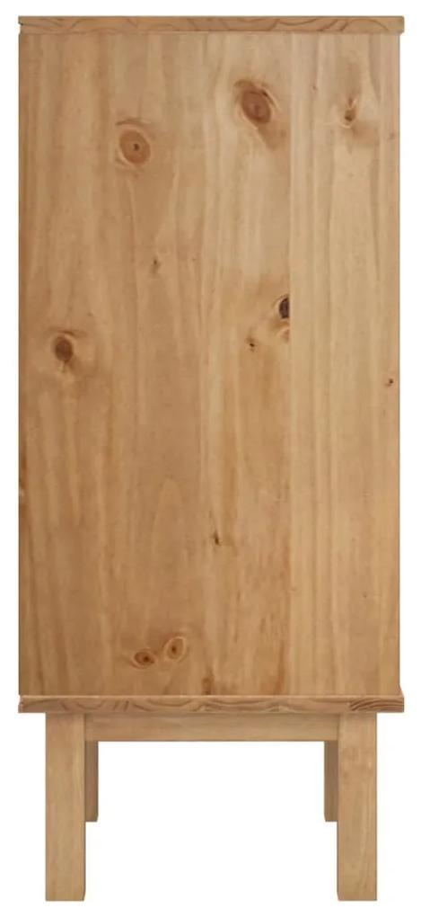 Zásuvková komoda OTTA - masivní borovice - 90x46x39,5 cm | hnědá/bílá