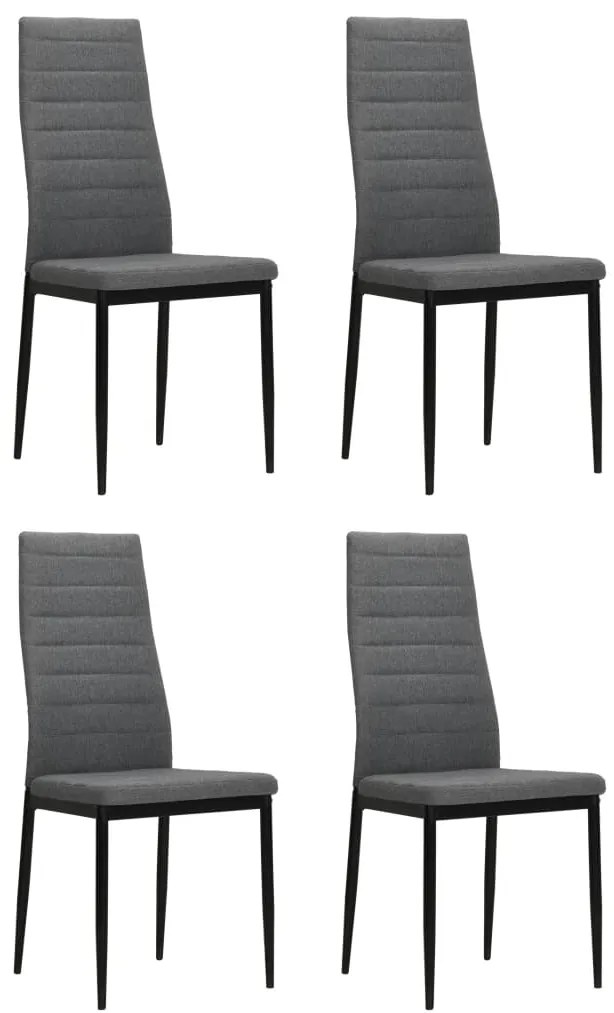 246182 vidaXL Jídelní židle 4 ks světle šedé textil