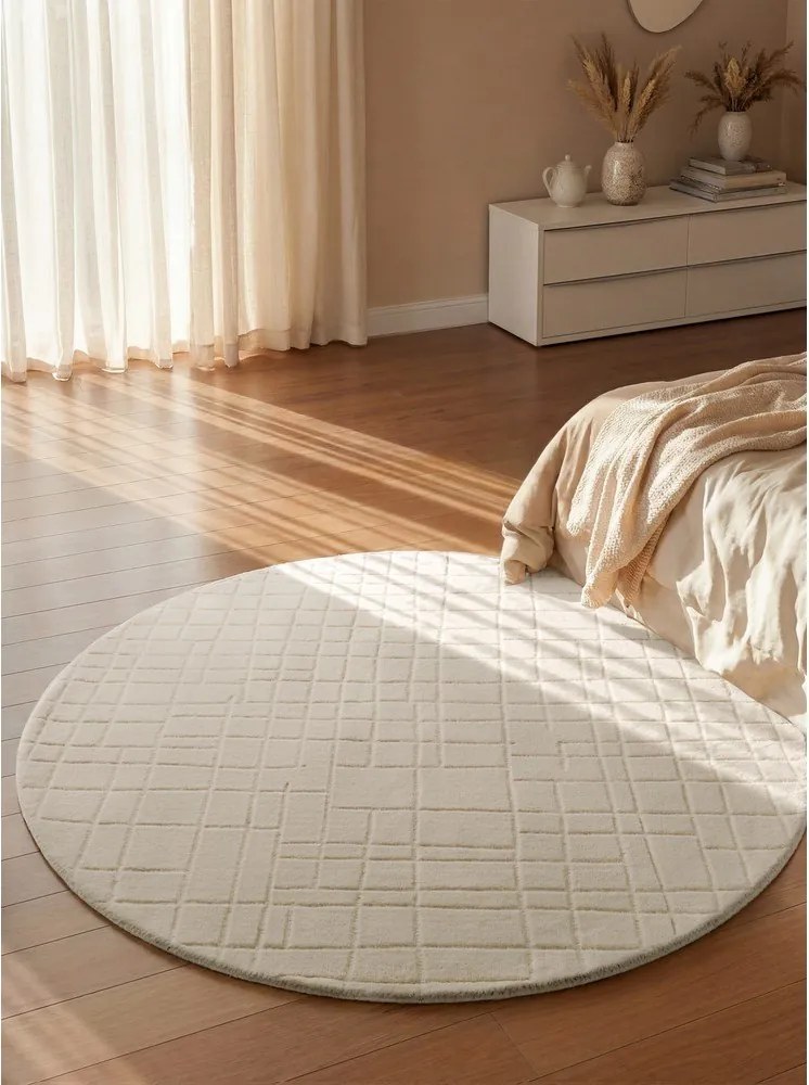 Krémový vlněný kulatý koberec ø 200 cm Kenso – Villeroy&Boch