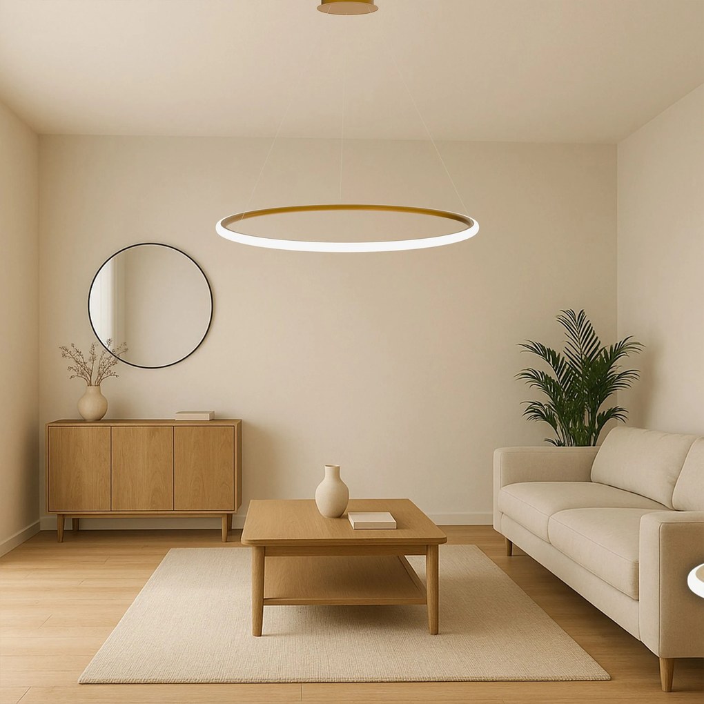 Toolight Toolight, LED stropní osvětlení 100cm, 60W, 3000K, LHJ006-CP, zlatá matná, OSW-60003