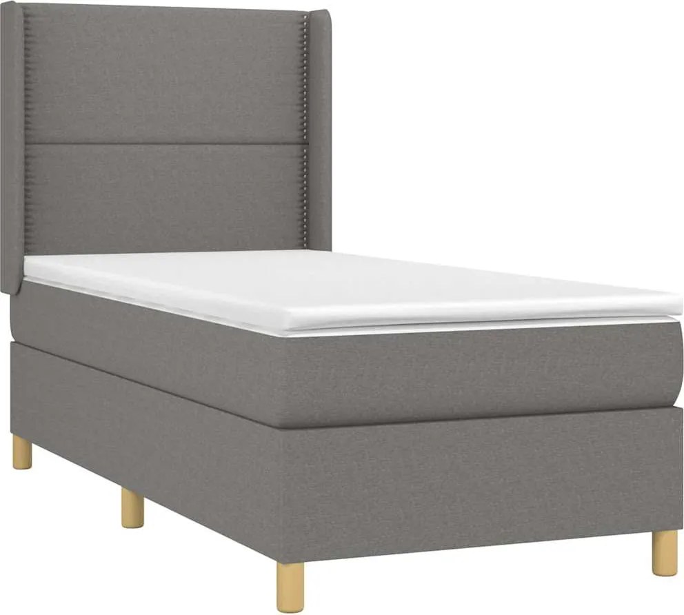 Box spring postel s matrací tmavě šedá 90x200 cm textil 3131882