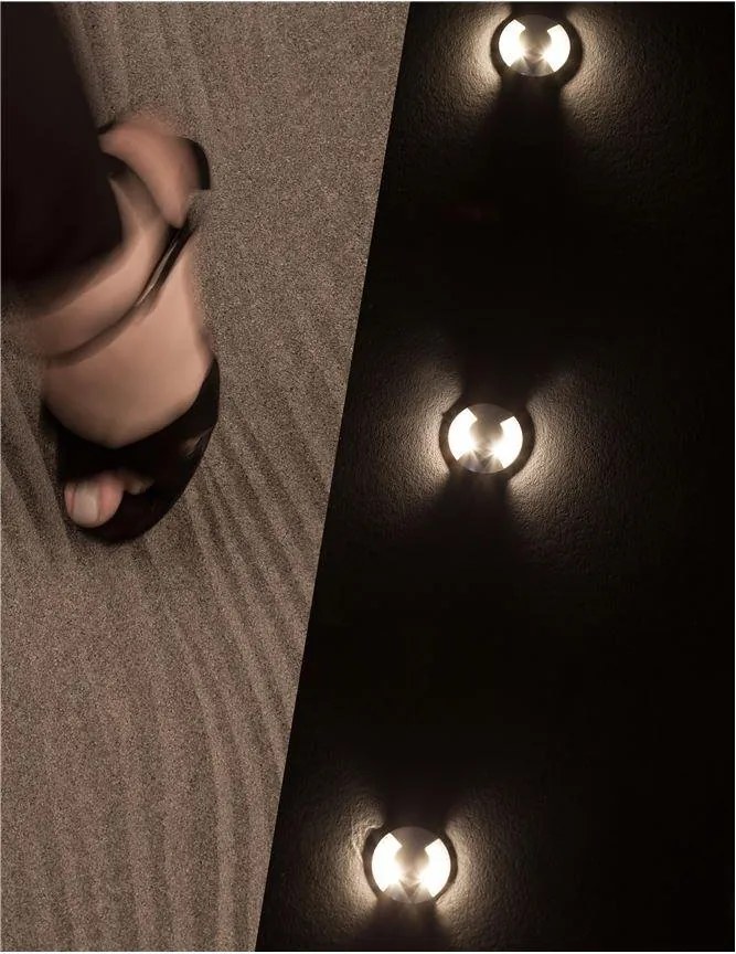 NV 9203112 Venkovní zapuštěné svítidlo do země BANG nikl satén hliník LED 1W 3000K IP67 100-240V 42st. vč. driveru - NOVA LUCE