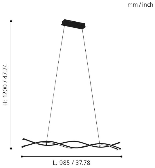 Eglo 99317 - LED Lustr na lanku LASANA LED/36W/230V