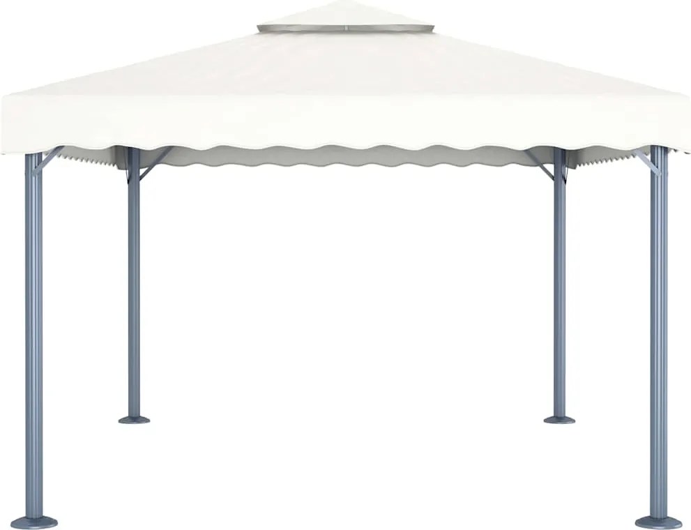 Altán se světelnými LED řetězy 400 x 300 cm krémový hliník 3070351