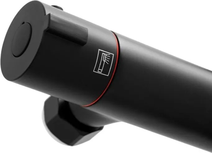 Erga Bergen Therm, sprchová souprava s termostatickou baterií a dešťovou hlavicí 25cm, černá matná, ERG-YKA-BP.BERGEN-THERM-25-BLK