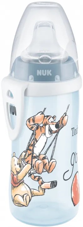 NUK First Choice Active Cup láhev 300 ml Medvídek Pú se silikonovým pítkem Modrá