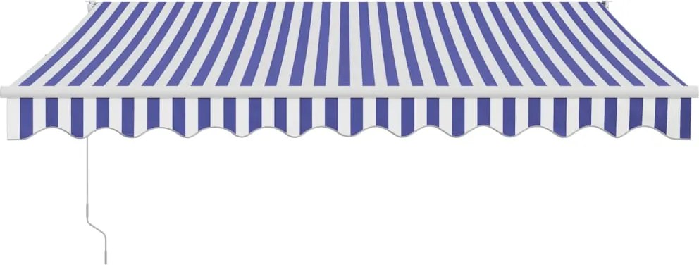 Zatahovací markýza modrá a bílá 3,5 x 2,5 m textil a hliník 3154422
