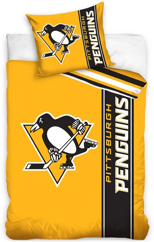 Mikroplyšové ložní povlečení NHL Pittsburgh Penguins - 70 x 90 cm + 140 x 200 cm