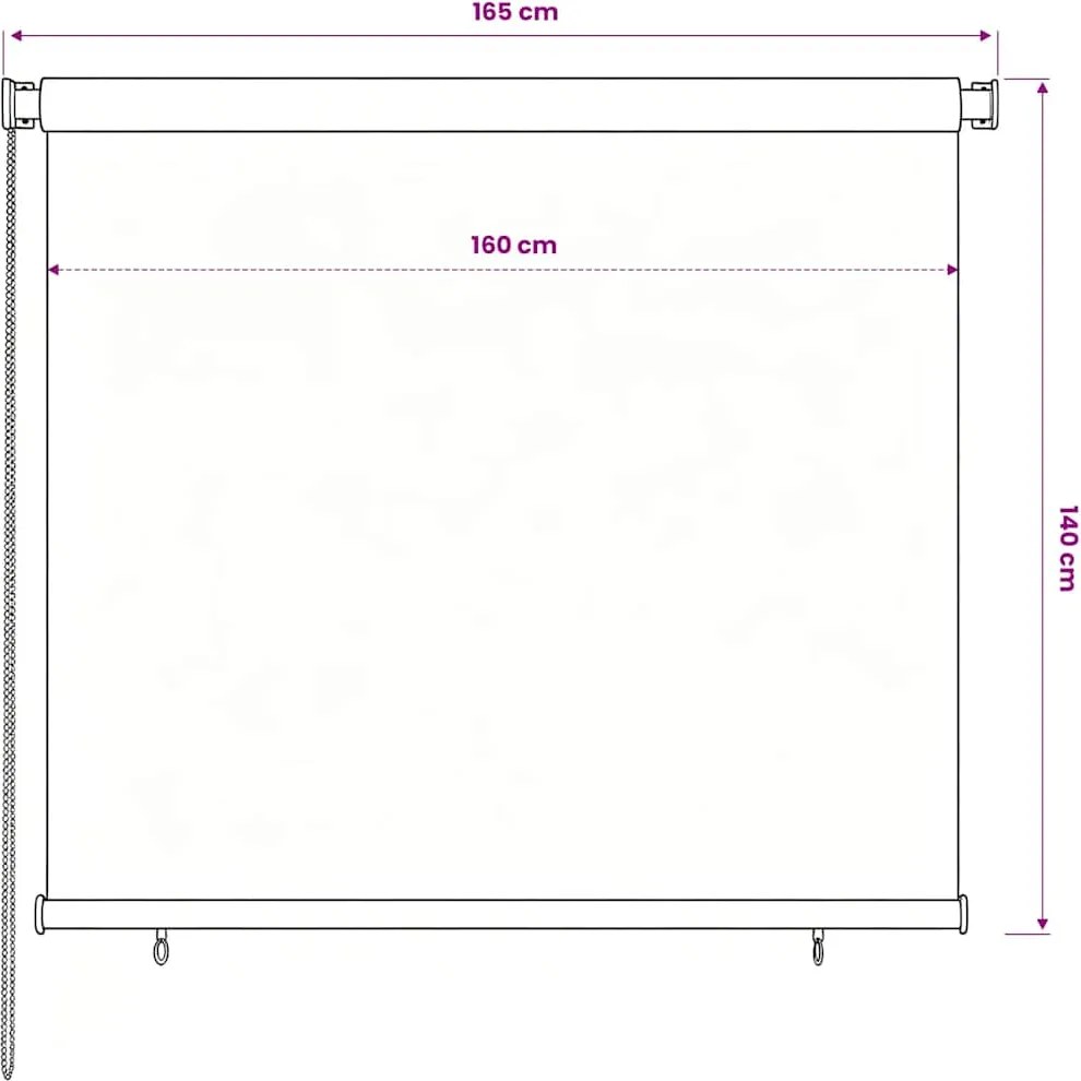Venkovní roleta 165 (Š) x 140 (V) cm hnědá HDPE 312970